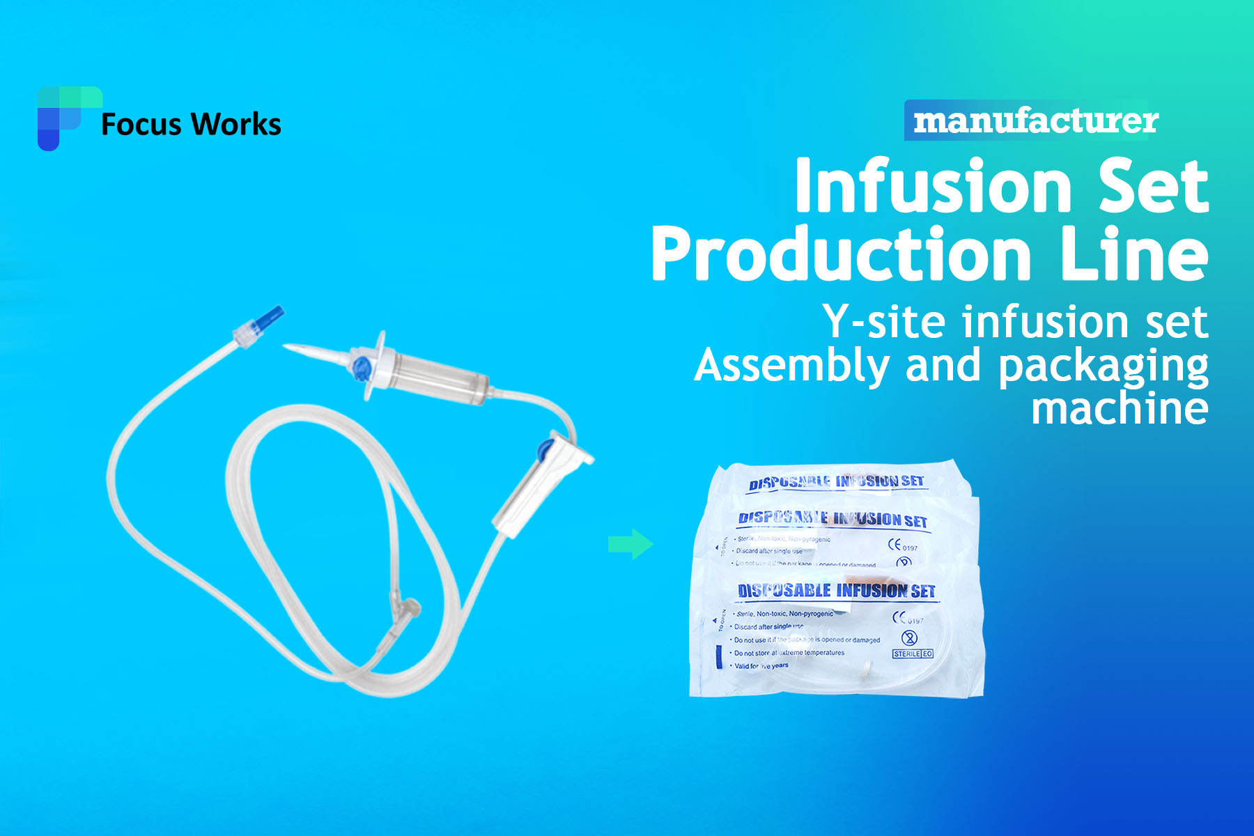 Y-site infusion set assembly and packaging machine - focusworksmachine